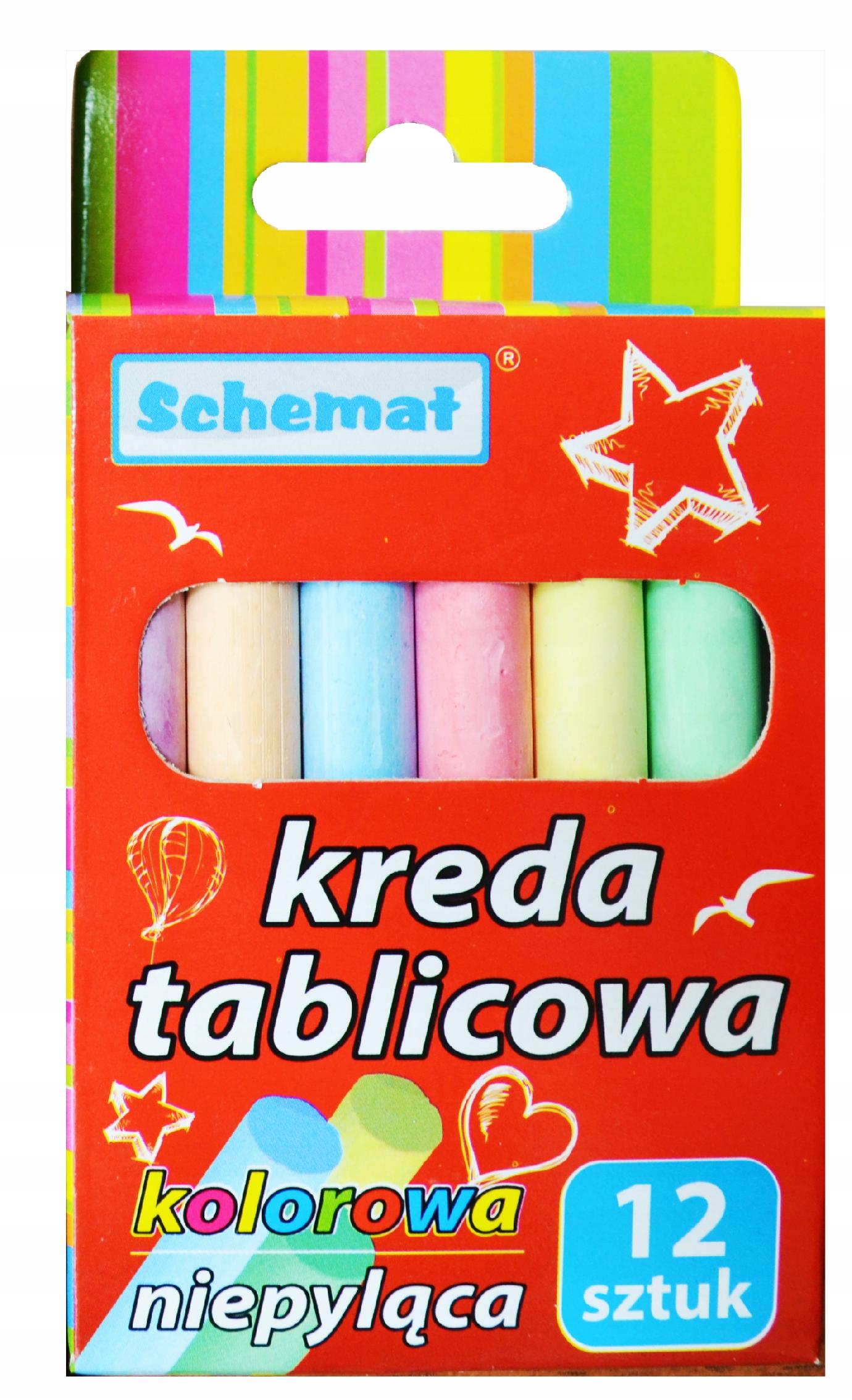 Kreda szkolna kolorowa Schemat 12szt - Senus.pl